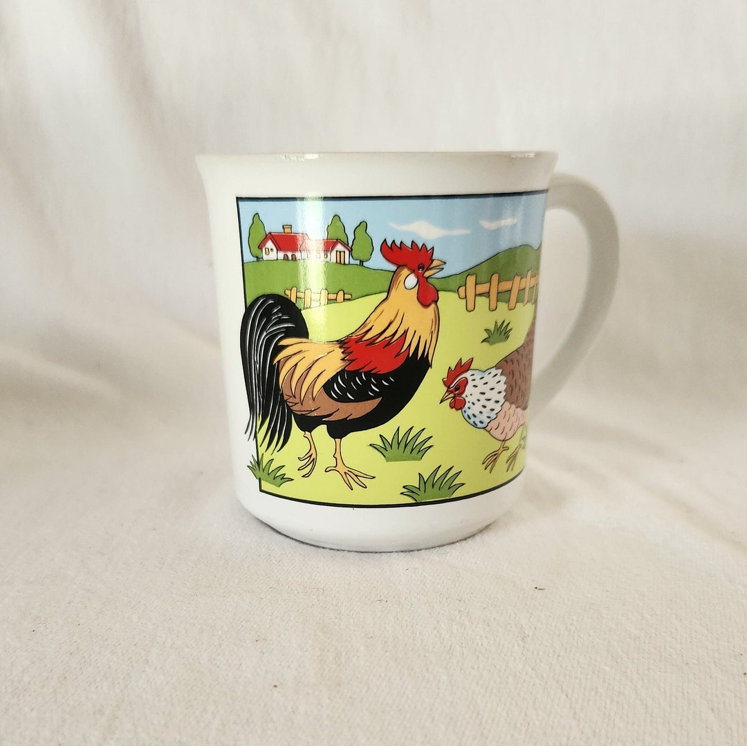 Vintage Rooster Hen Farm Animal Ceramic Coffee Mug - Etsy