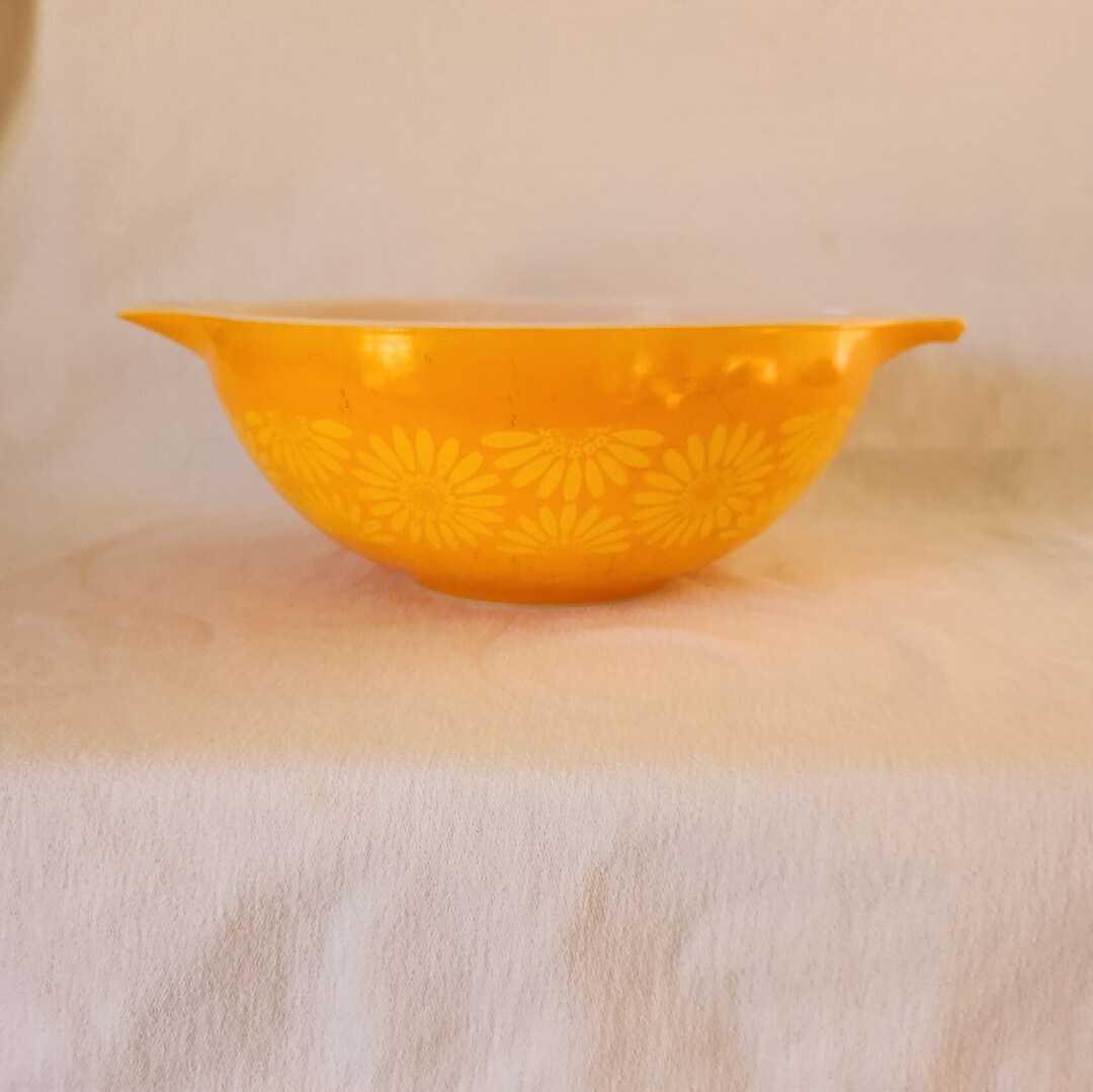Vintage 4 Qt 444 Yellow Orange Sunflower Daisy PYREX Cinderella Bowl - Etsy