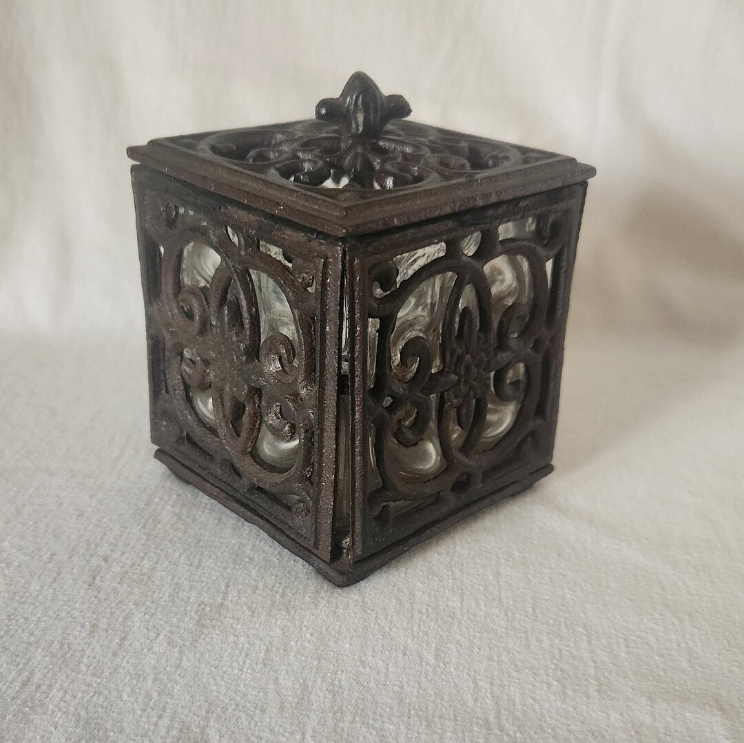 RARE! Late 19th Century Antique Hand-forged Iron Box With Caged Hand ...