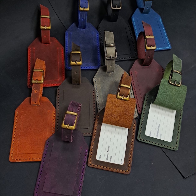 Leather Luggage Tag - Etsy