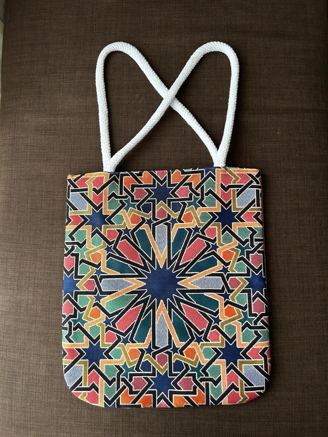 Boho Woven Crossbody Bag: Handmade Fabric Shoulder Bag With Rope Strap ...