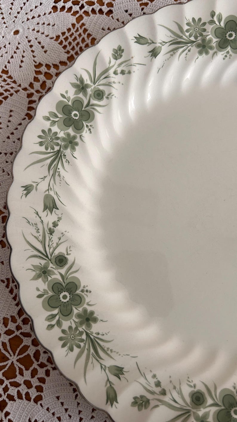 Vintage Johnson Bros “snowhite Regency” Oval Serving Platter – Green ...