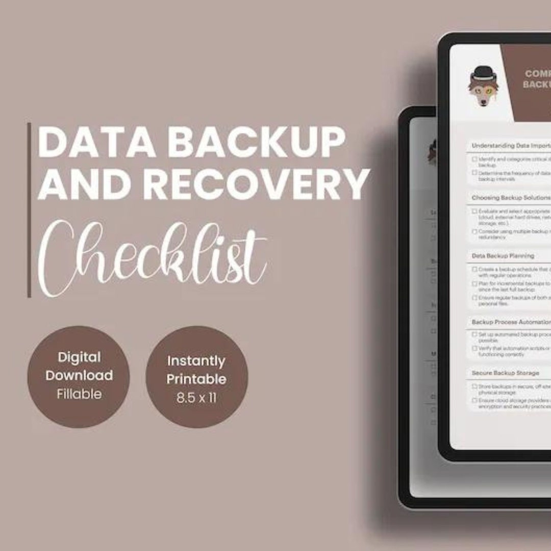 Digital Comprehensive Data Backup & Recovery Checklist, Data Protection ...