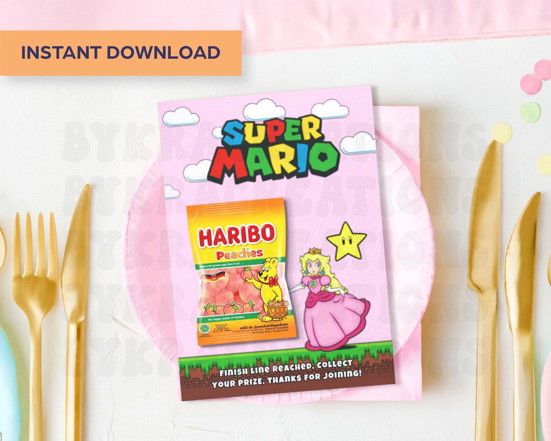 Printable Super Mario Party Favors Super Mario Birthday Party Supplies