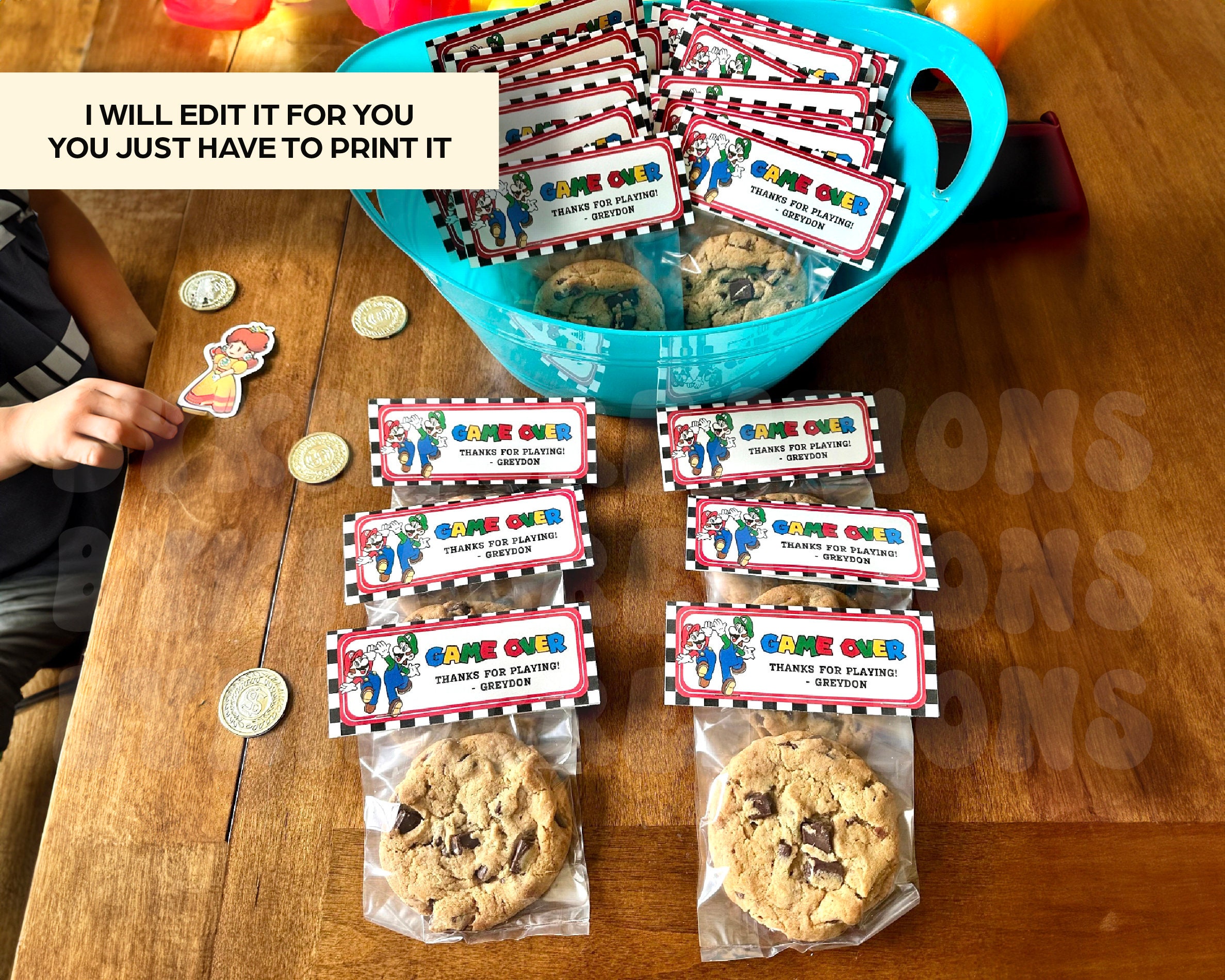 Printable Super Mario Party Favors Super Mario Birthday Party Supplies ...