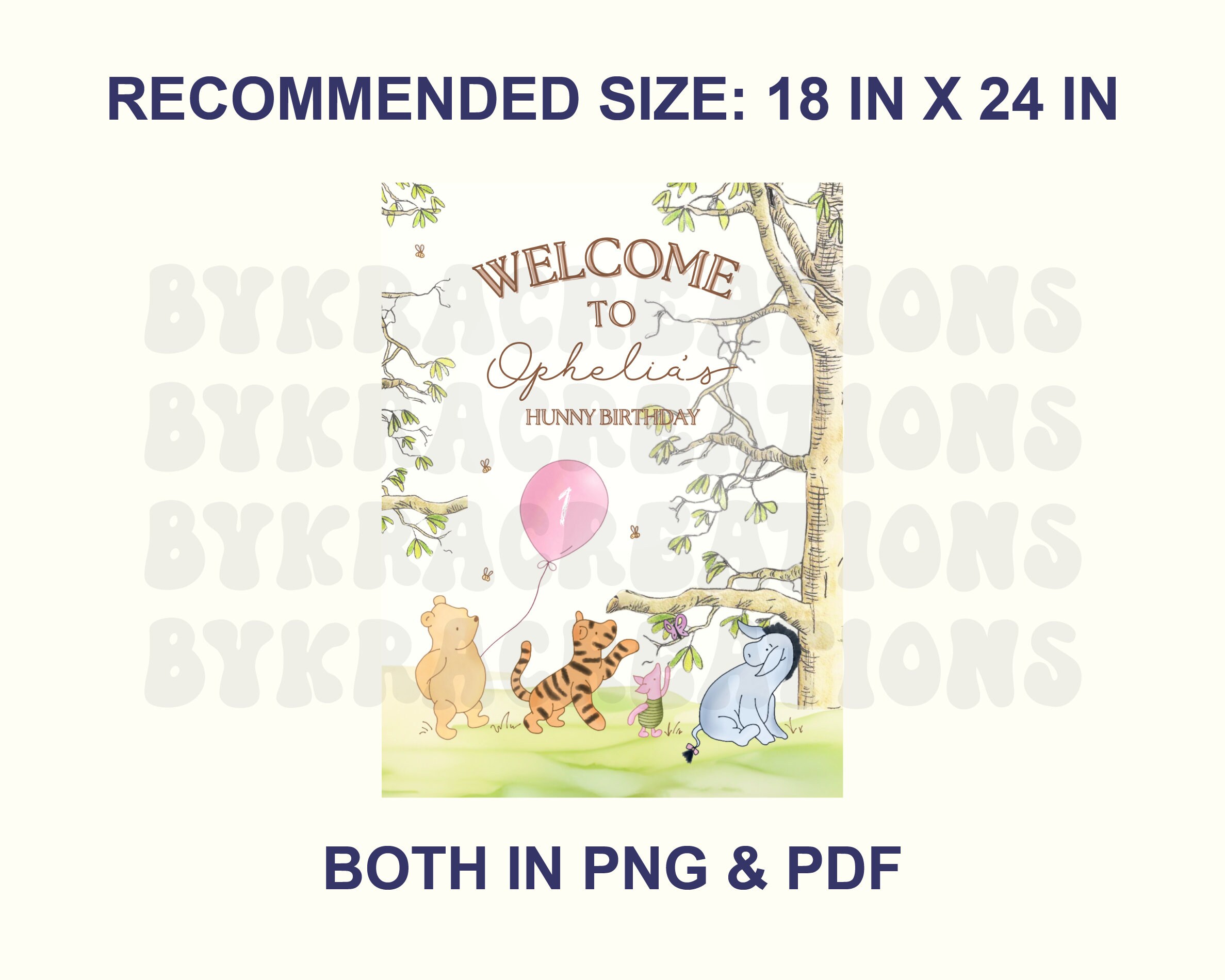 Classic Winnie the Pooh Welcome Sign Template Winnie the Pooh Birthday ...