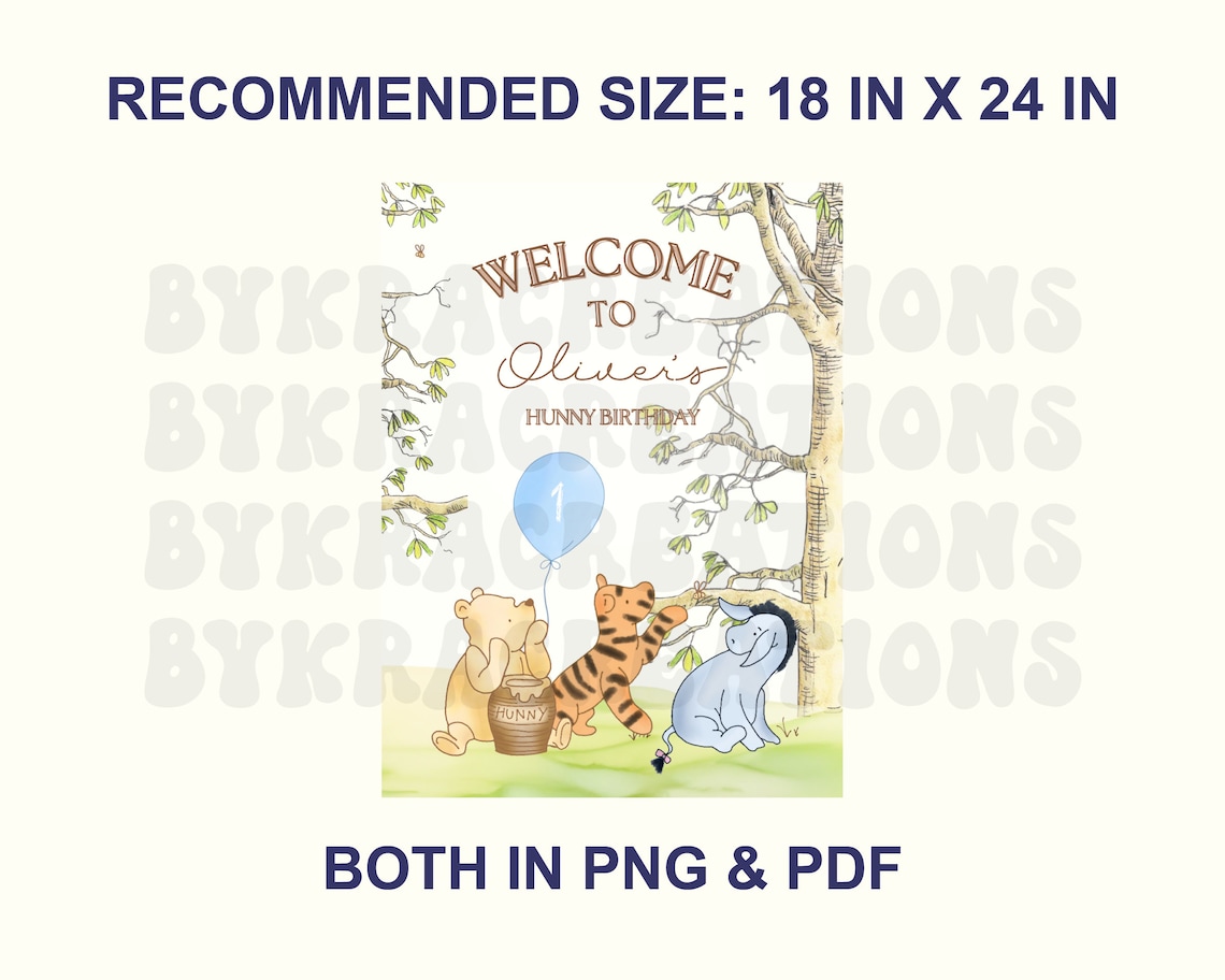 Classic Winnie the Pooh Welcome Sign Template Winnie the Pooh Birthday ...