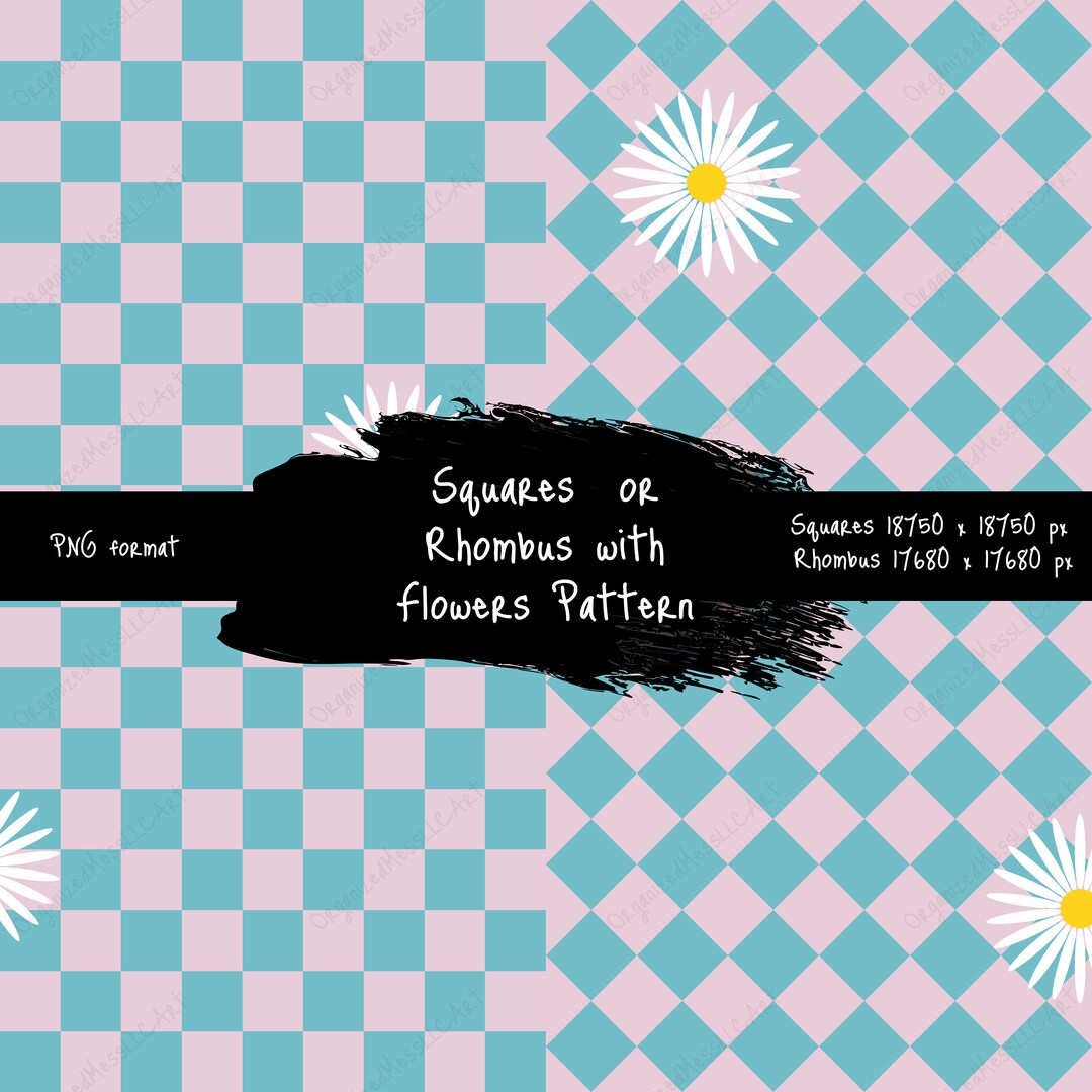 Square and Rhombus Patterns, Instant Digital Download, Two Different ...