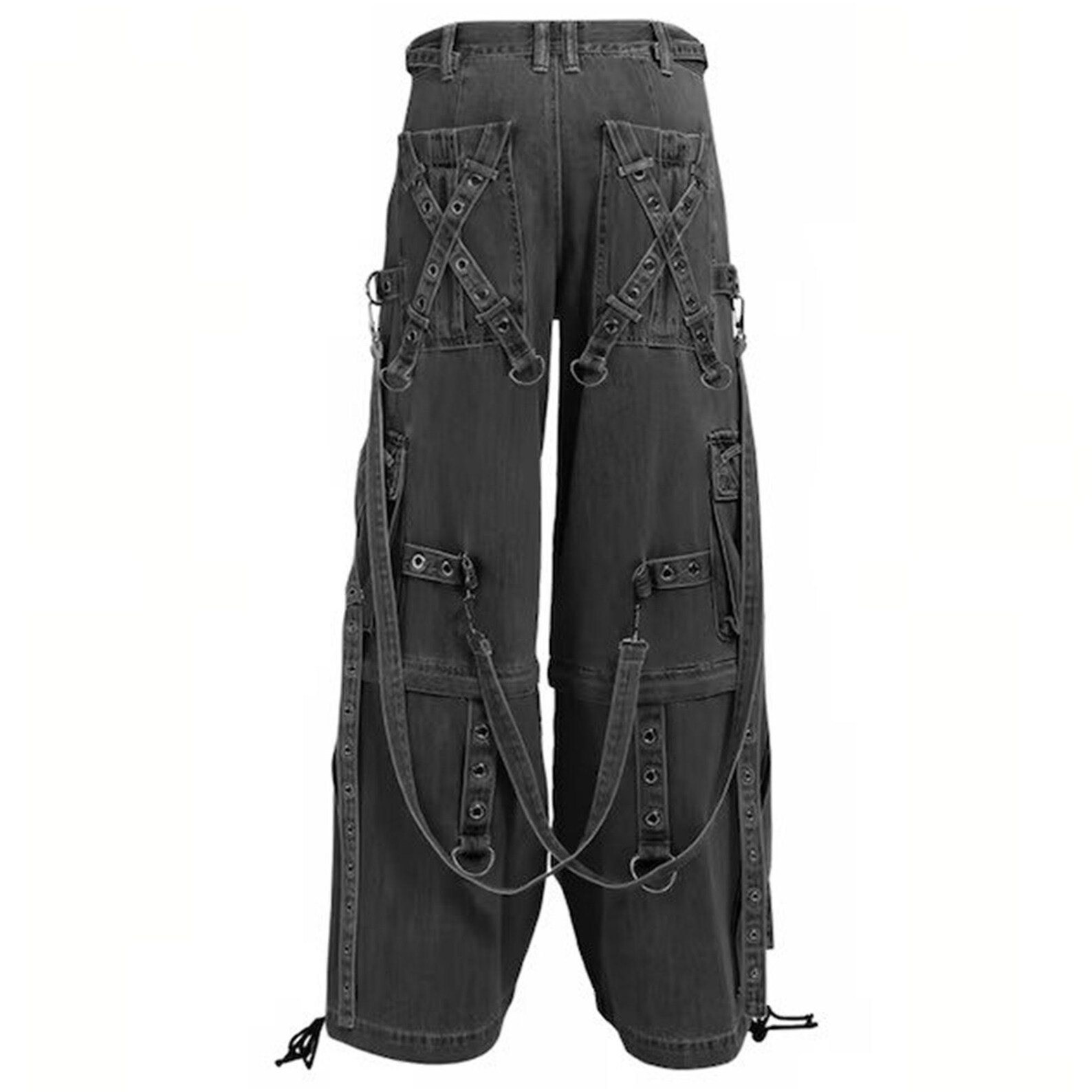 Gothic Jeans, Goth Pants Black Denim, X Strap Black Wash Denim Pant - Etsy