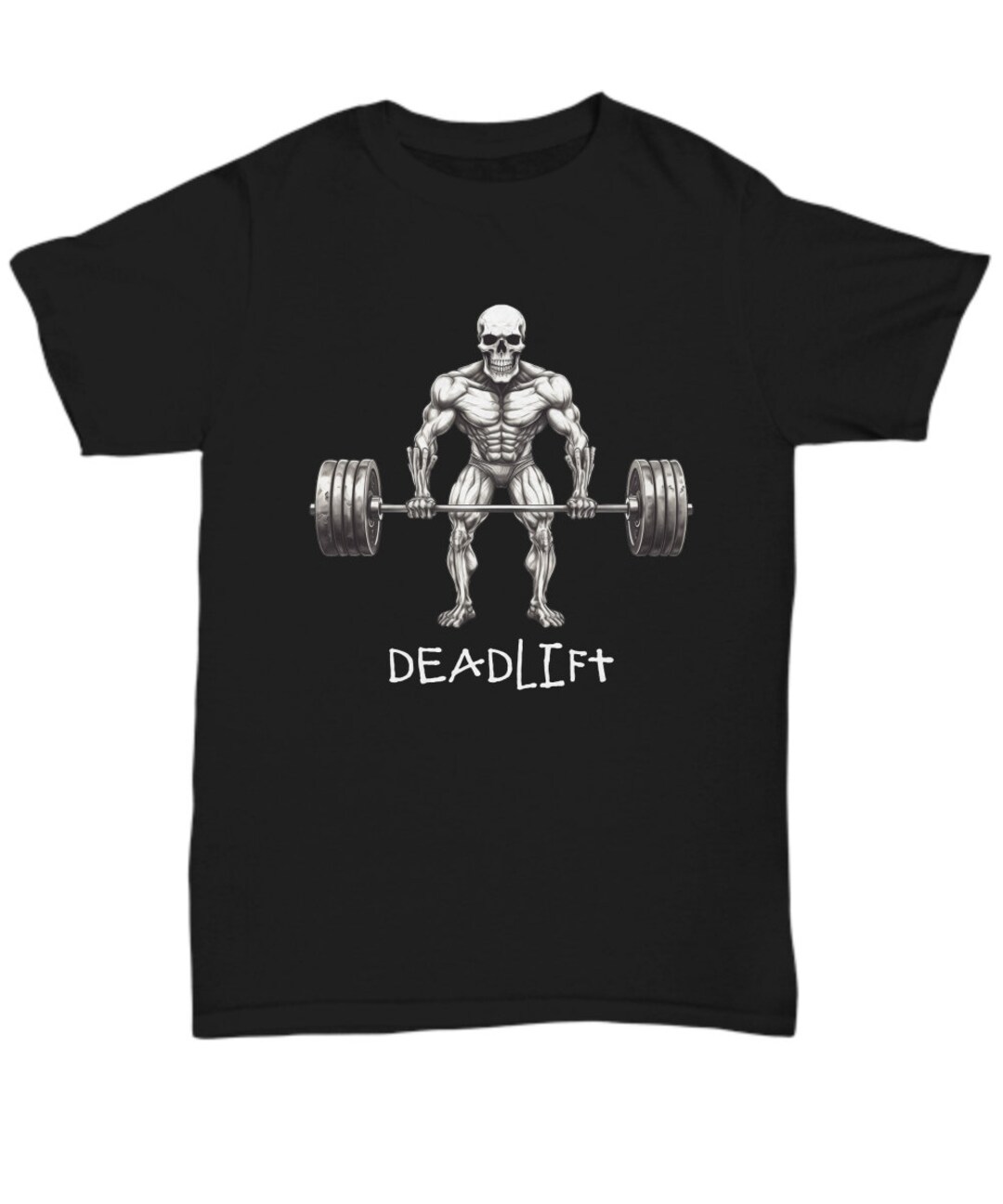 Deadlift Skeleton Weightlifting Gym Training Workout T-shirt Black ...