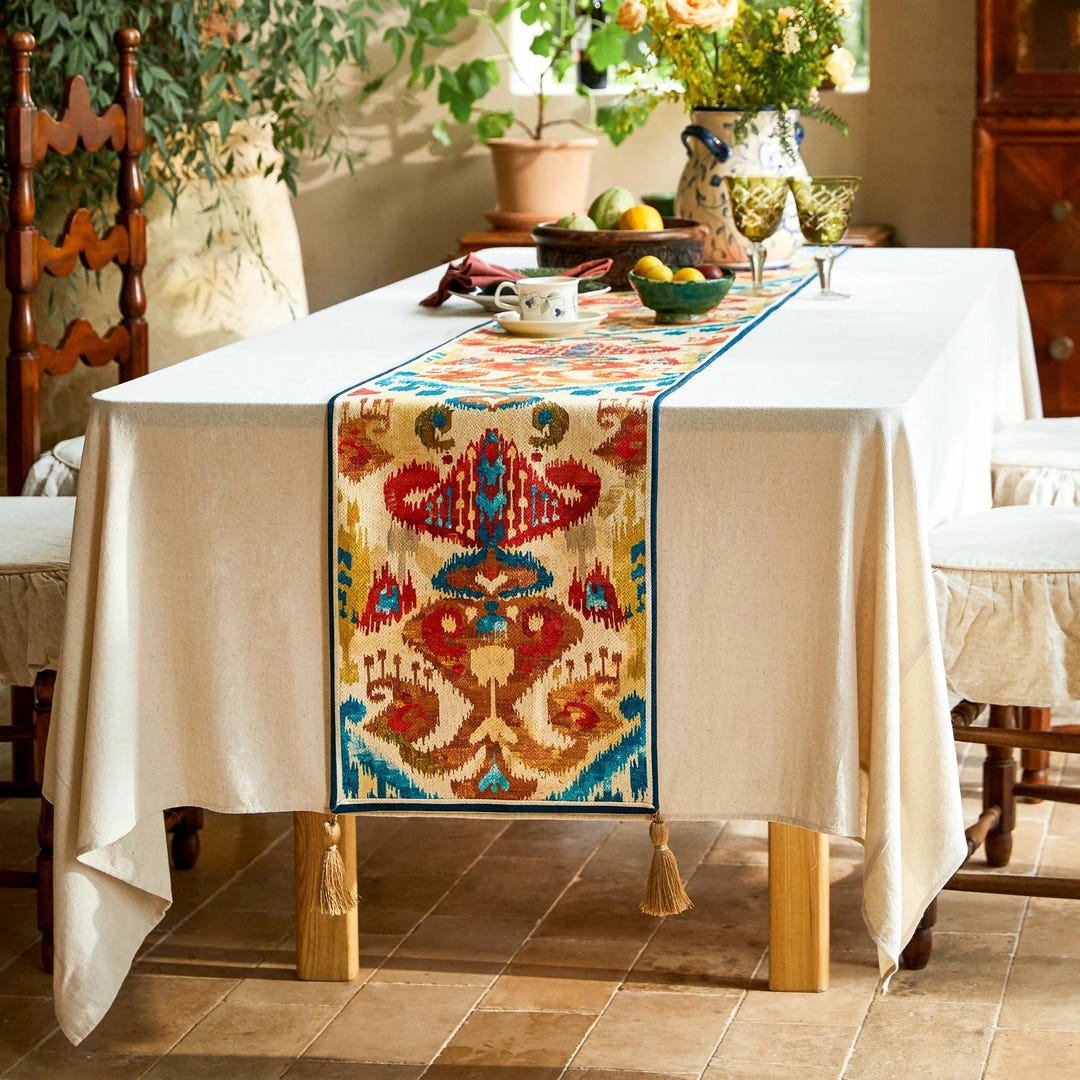 Navajo Style Table Runner With Totem Pattern, Custom Size Table Decor ...