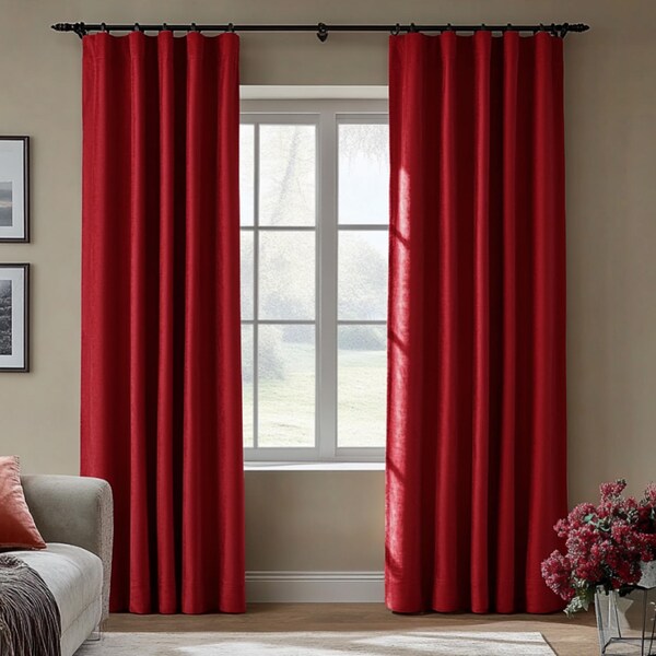 Red Curtains - Etsy