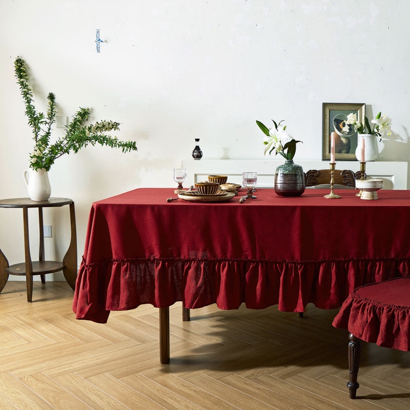 Red Table Cloth - Etsy