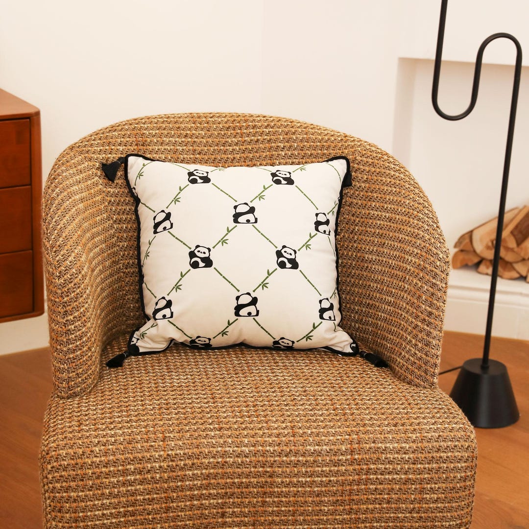 Adorable Panda Pattern Pillow Cover, Custom Pillow Cover, Luxury Fabric ...