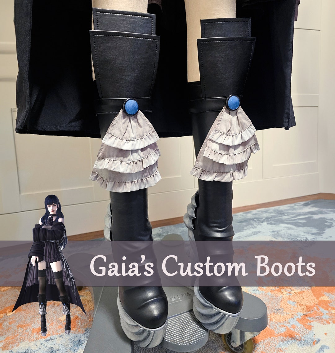 Gaia final Fantasy XIV Custom Boots Handmade Cosplay Costume High Heels ...