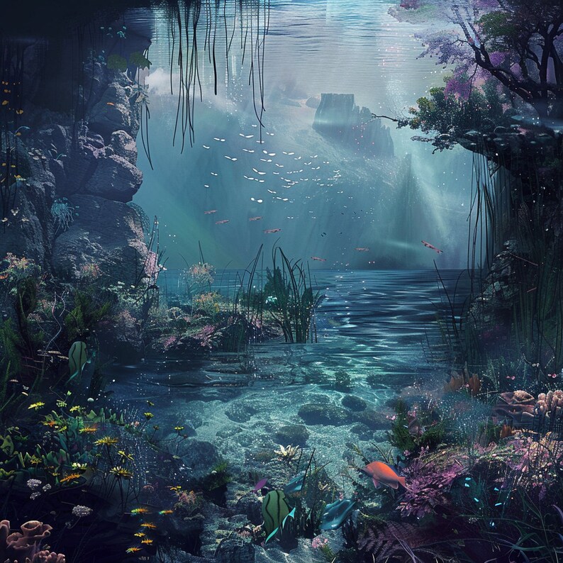 16 Images of Aquatic Landscape Digital Art PNG Clipart - Etsy