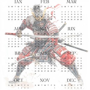 11 Calendars 2025 Samurai PNG Clipart - Etsy