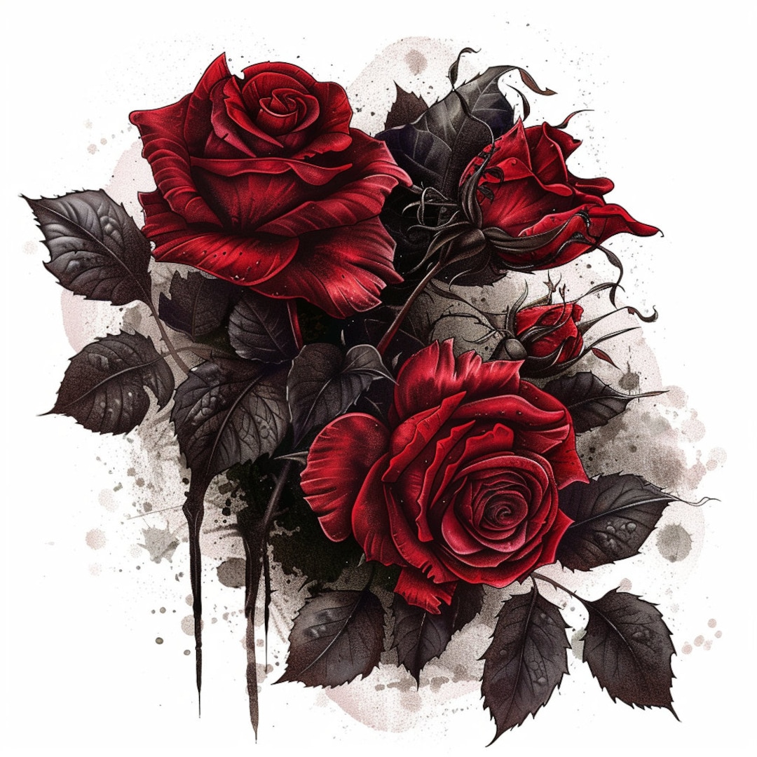 24 Images of Gothic Flowers PNG Clipart - Etsy