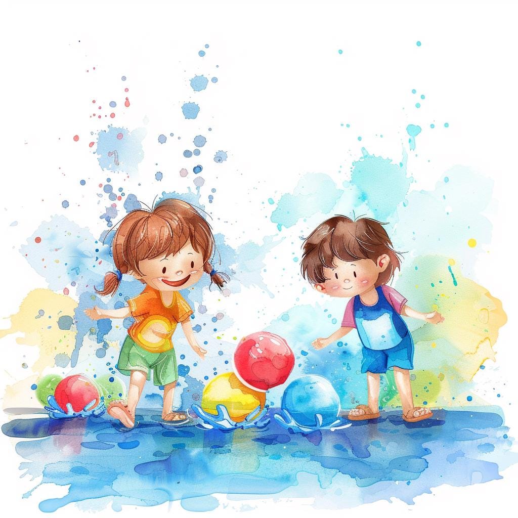 32 Images of Children Playing Watercolor PNG Clipart - Etsy UK