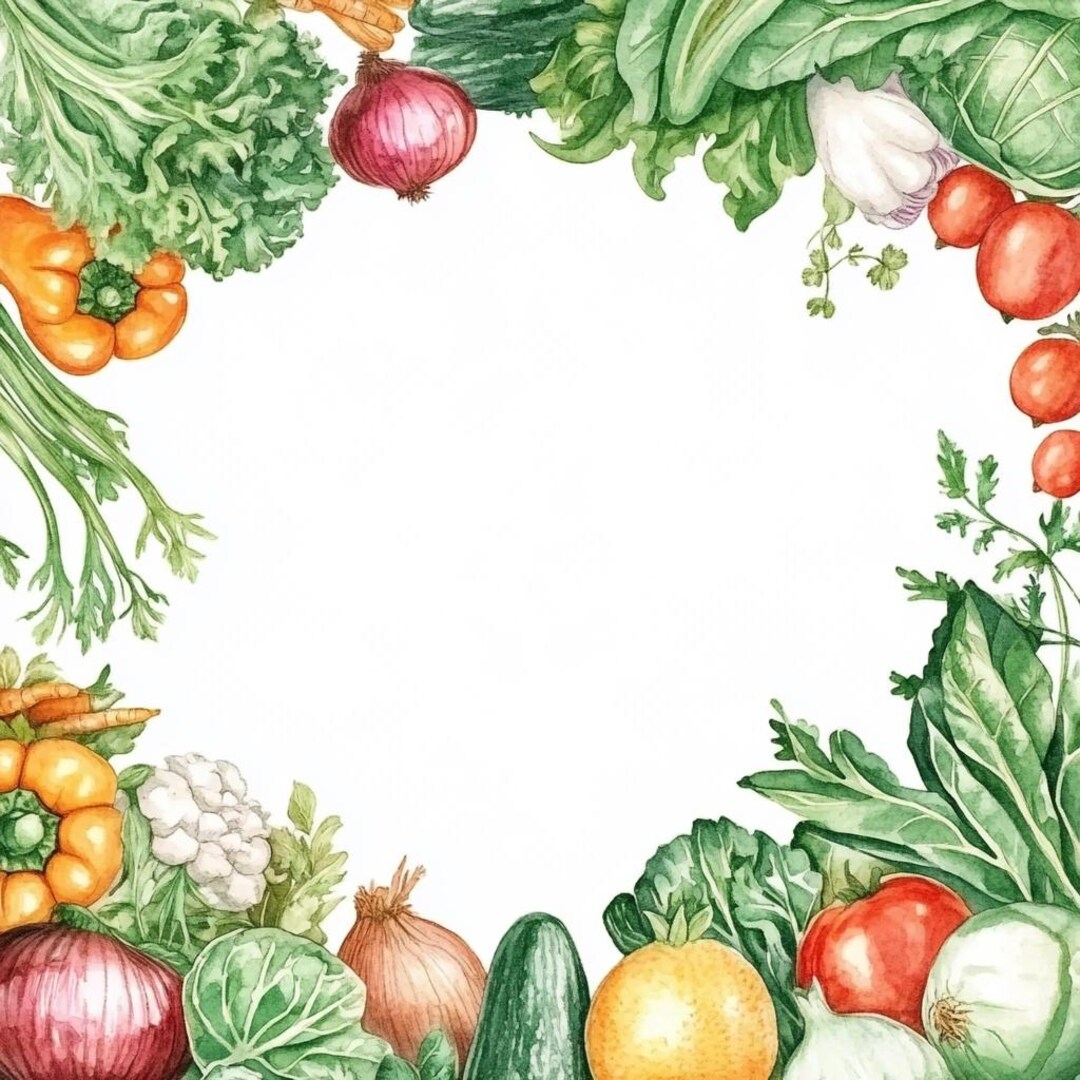 16 Watercolor Vegetable Frame Images PNG Clipart - Etsy