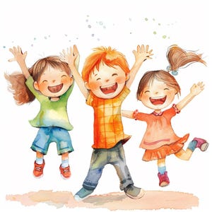 32 Images of Children Playing Watercolor PNG Clipart - Etsy UK