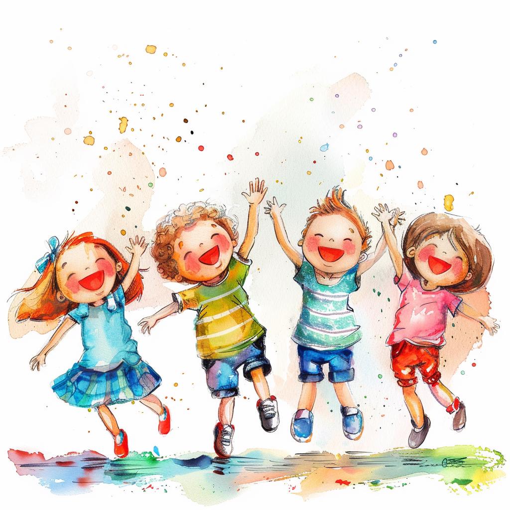 32 Images of Children Playing Watercolor PNG Clipart - Etsy UK
