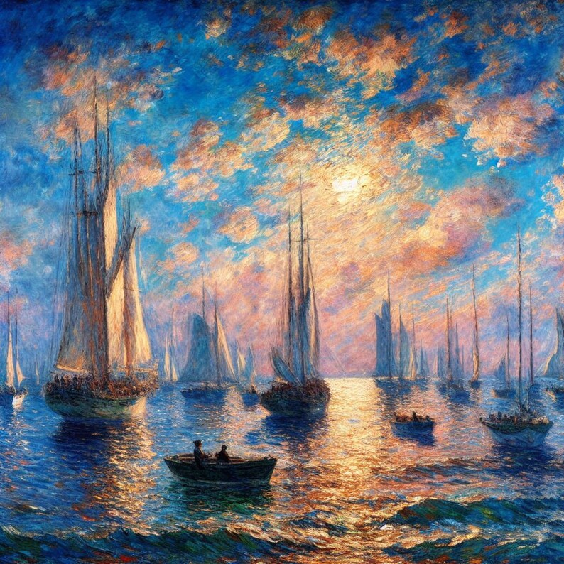 48 Images of Impressionism Fishing Boats JPG - Etsy