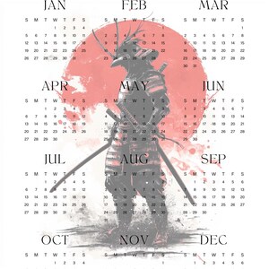 11 Calendars 2025 Samurai PNG Clipart - Etsy