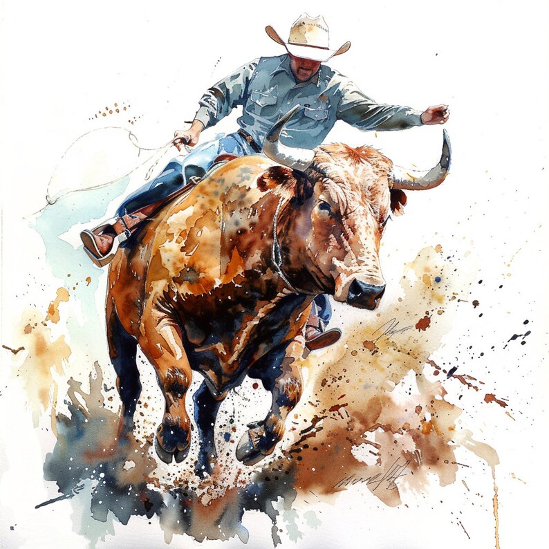 20 Watercolor Rodeo Images PNG Clipart - Etsy