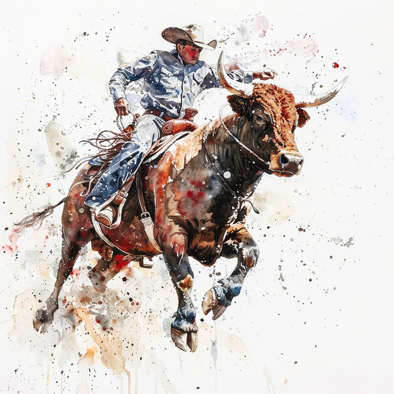 20 Watercolor Rodeo Images PNG Clipart - Etsy