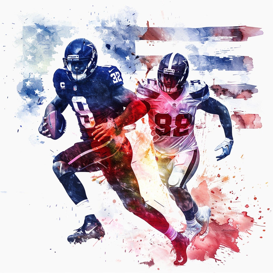 20 Images of American Football Watercolor Scenes PNG Clipart - Etsy