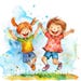 32 Images of Children Playing Watercolor PNG Clipart - Etsy UK