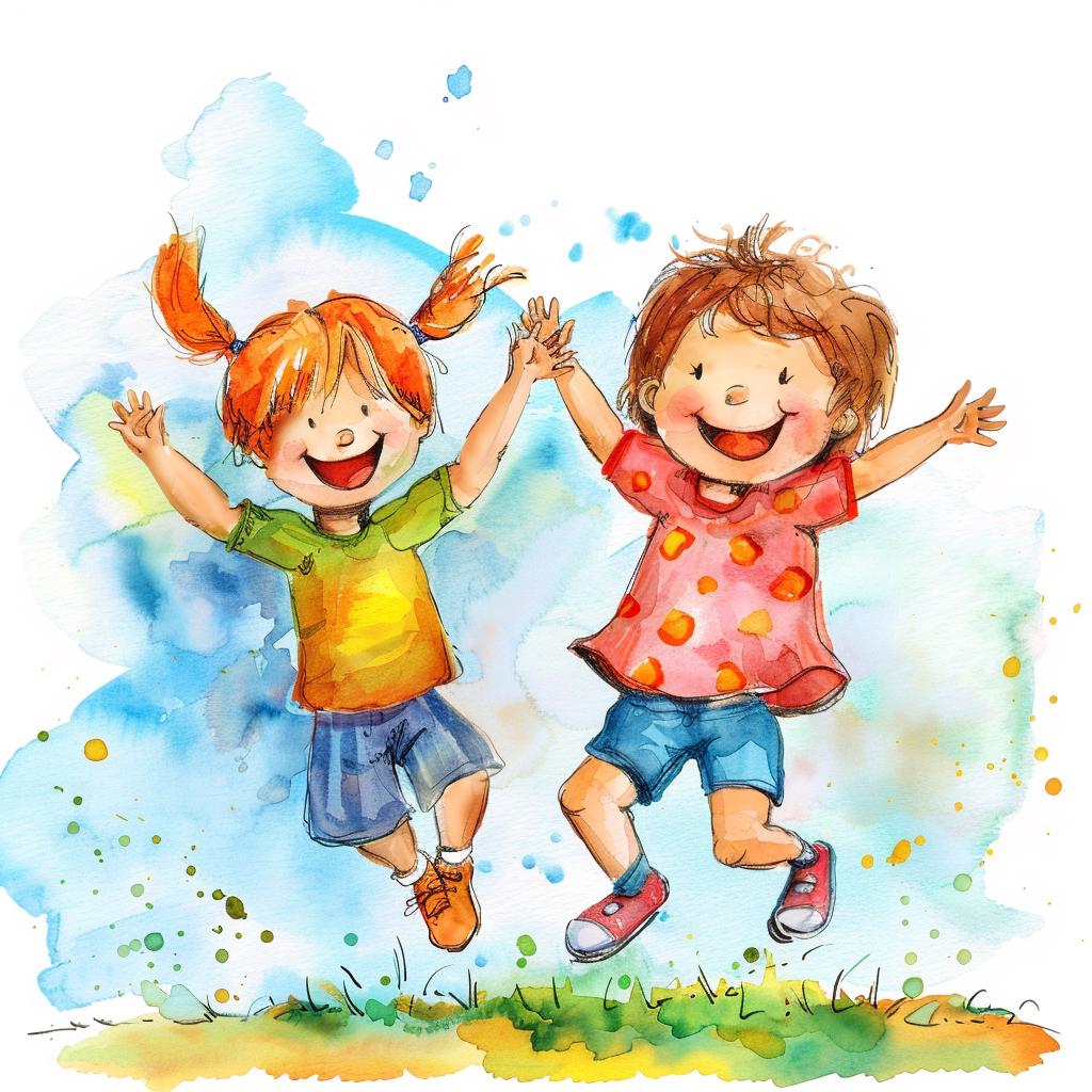 32 Images of Children Playing Watercolor PNG Clipart - Etsy UK