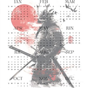 11 Calendars 2025 Samurai PNG Clipart - Etsy