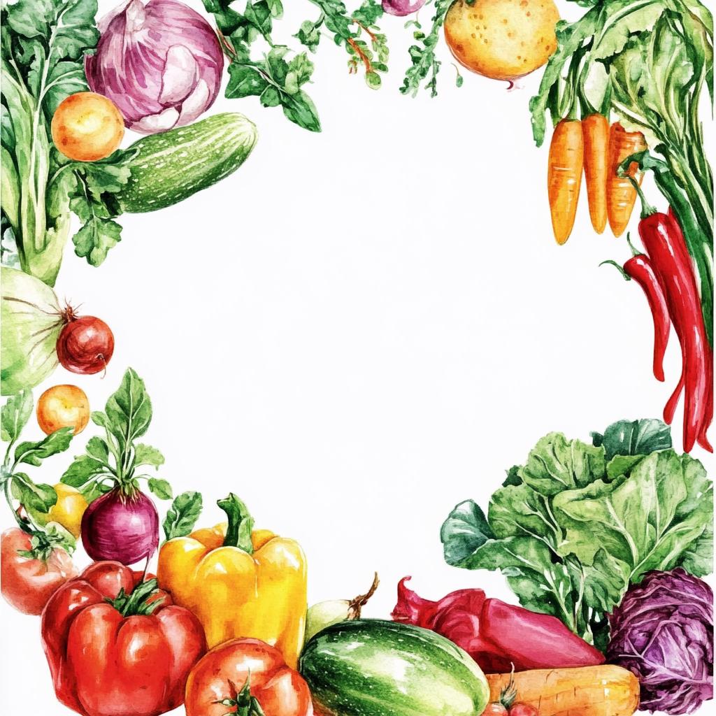 16 Watercolor Vegetable Frame Images PNG Clipart - Etsy