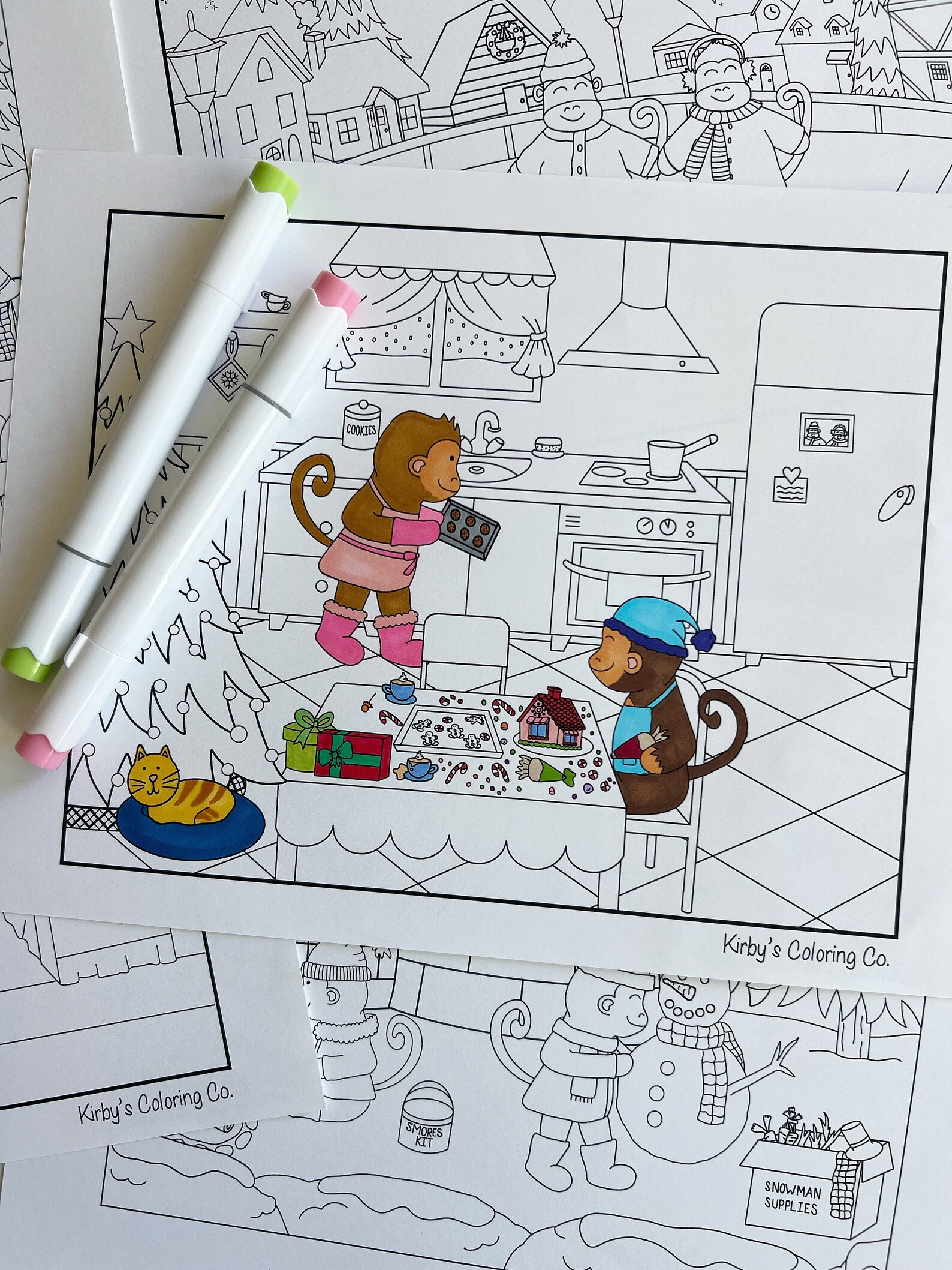 Monkey Magic in the Kitchen Holiday Coloring Page | Printable Coloring ...