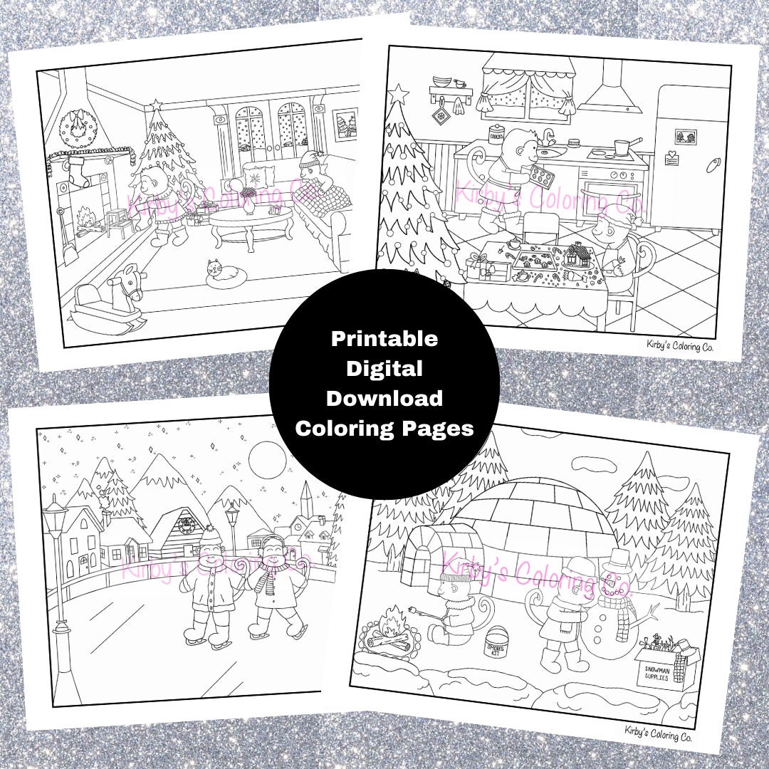 Cheerful Holiday Monkey Coloring Bundle: Four Festive Adventures ...