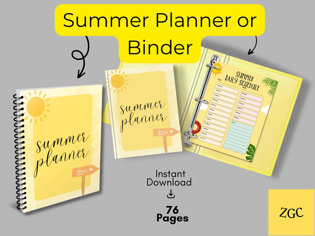 Editable Kids Summer Planner, 2024 Summer Binder, Summer Kids Bucket ...