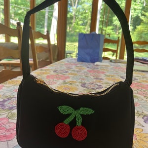 Cherry Shoulder Bag - Bead Embroidered - Etsy