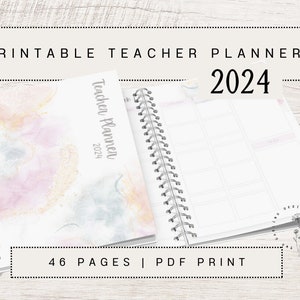 Printable Teacher Planner Watercolour Theme Australian - Etsy