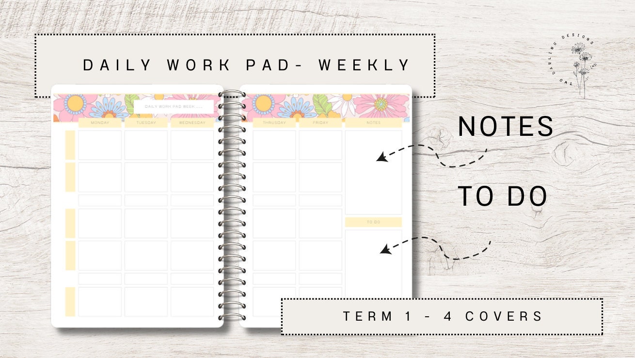 Printable Teacher Planner Retro Theme Australian Teacher Planner Daily ...