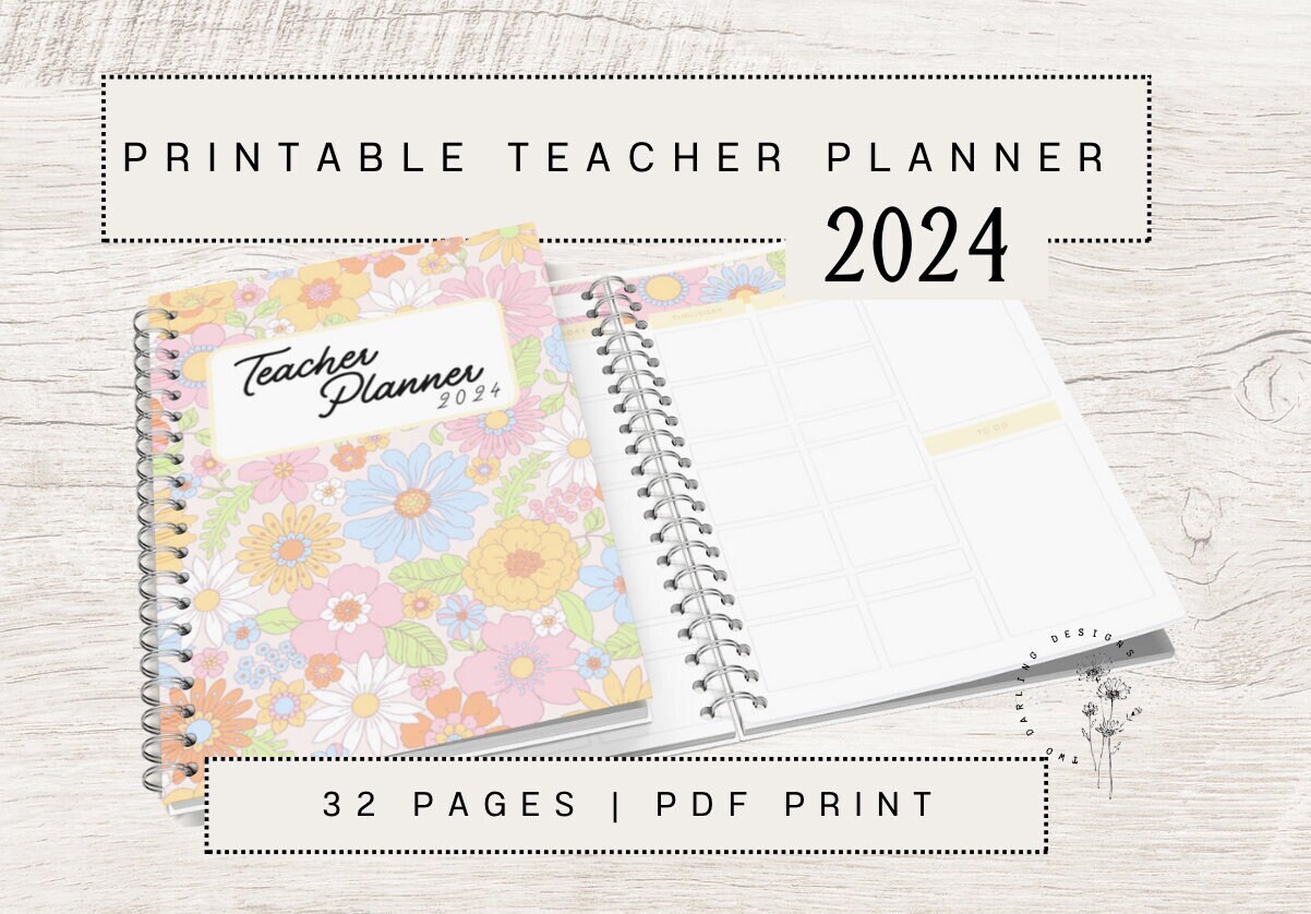 Printable Teacher Planner Retro Theme Australian Teacher Planner Daily ...