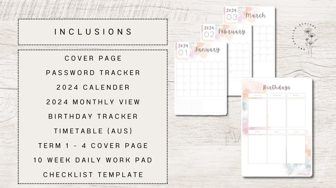 Printable Teacher Planner Watercolour Theme Australian - Etsy