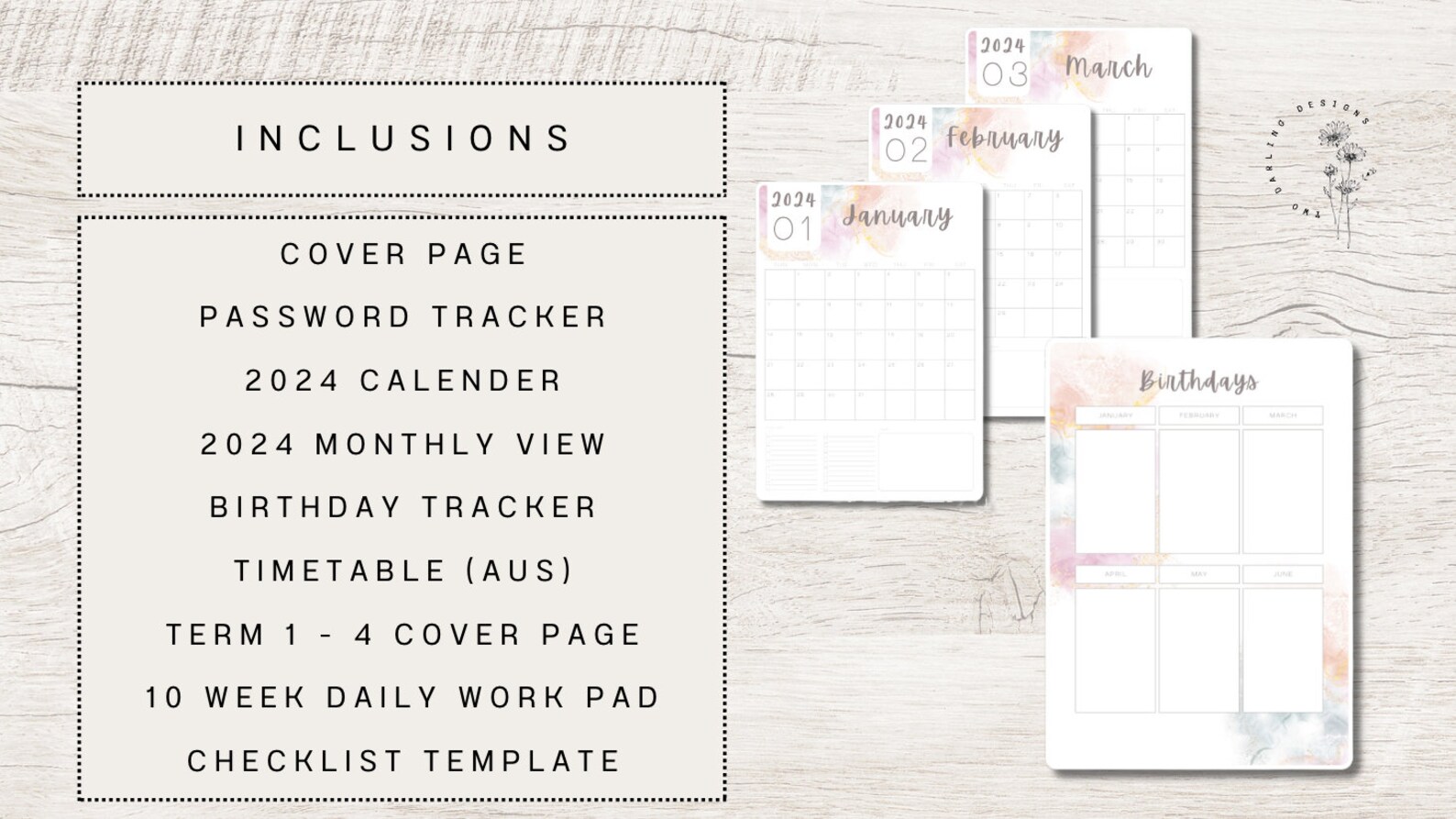Printable Teacher Planner Watercolour Theme Australian - Etsy