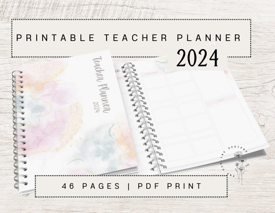 Printable Teacher Planner Watercolour Theme Australian - Etsy