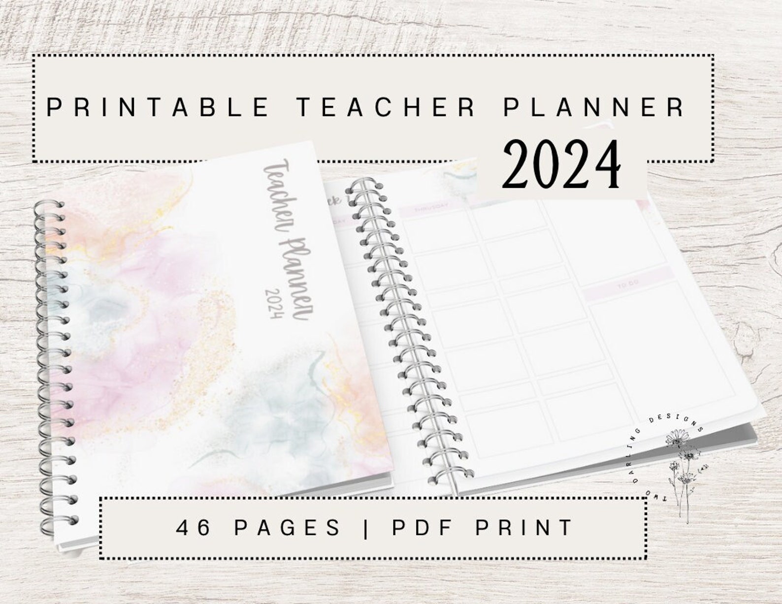 Printable Teacher Planner Watercolour Theme Australian - Etsy