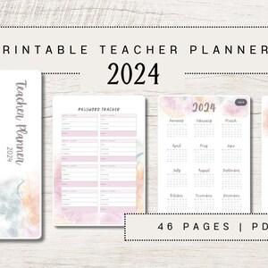 Printable Teacher Planner Watercolour Theme Australian - Etsy