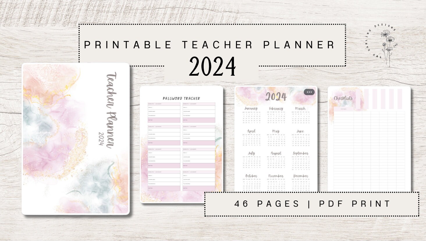 Printable Teacher Planner Watercolour Theme Australian - Etsy