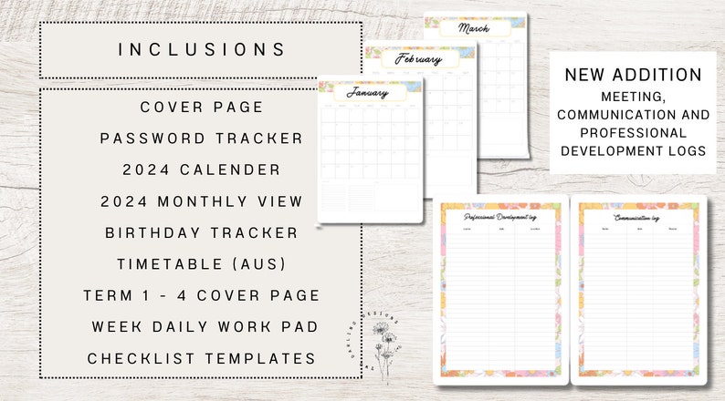 Printable Teacher Planner Retro Theme Australian Teacher Planner Daily ...