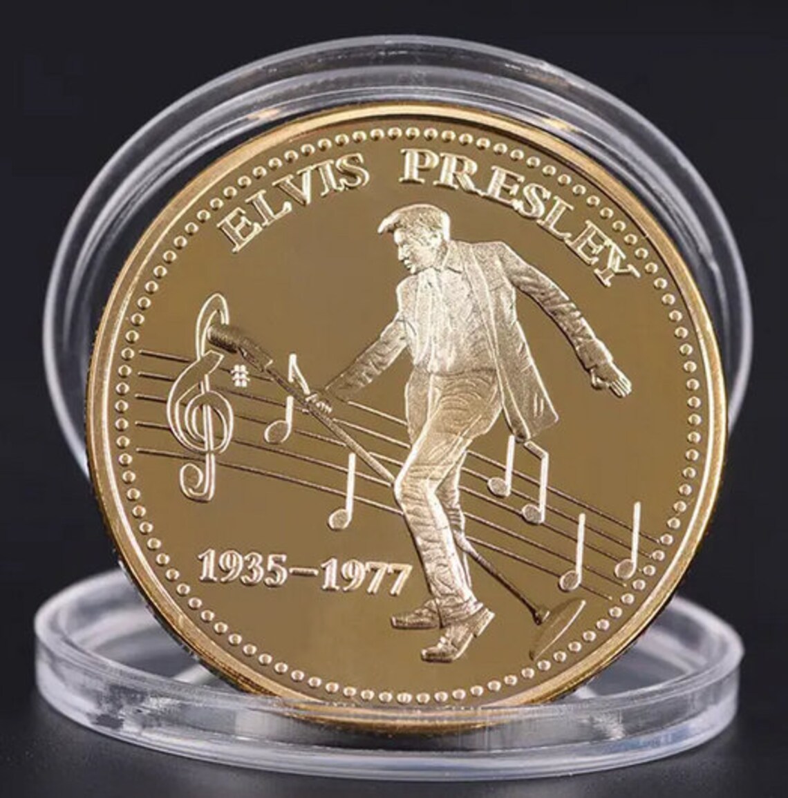 The King Elvis Presley Memrobilia Gold Coin Collectible - Etsy